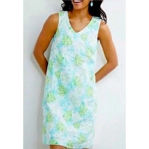 J. Jill | Dresses | J Jill Love Linen Dress Petite Medium Coral Sea ...